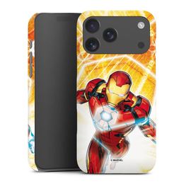 DeinDesign iPhone 17 Pro Max Handy Premium Case Smartphone Handyh&uuml;lle Schutzh&uuml;lle gl&auml;nzend Marvel Iron Man Fire Premium Case