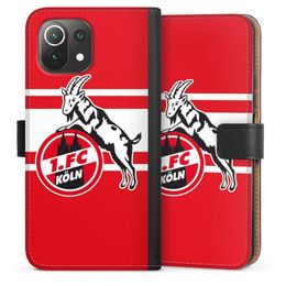 DeinDesign Xiaomi Mi 11 Lite 5G Handy Klapph&uuml;lle Handyh&uuml;lle aus Kunst Leder schwarz Flip Case Official Licensed Product 1. Fc K&ouml;ln Coat Of Arms Sideflip mit 