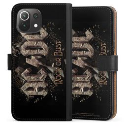 DeinDesign Xiaomi Mi 11 Lite 5G Handy Klapph&uuml;lle Handyh&uuml;lle aus Kunst Leder schwarz Flip Case Rock Or Bust Official Licensed Product Acdc Sideflip mit langer 