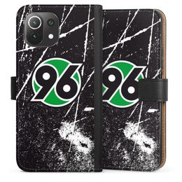 DeinDesign Xiaomi Mi 11 Lite 5G NE Handy Klapph&uuml;lle Handyh&uuml;lle aus Kunst Leder schwarz Flip Case Coat Of Arms H96 Hannover 96 Sideflip mit langer Lasche
