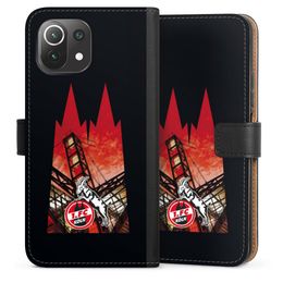 DeinDesign Xiaomi Mi 11 Lite 5G Handy Klapph&uuml;lle Handyh&uuml;lle aus Kunst Leder schwarz Flip Case 1. Fc K&ouml;ln Cologne Cathedral Official Licensed Product Sideflip mit