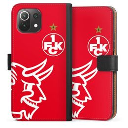 DeinDesign Xiaomi Mi 11 Lite 5G Handy Klapph&uuml;lle Handyh&uuml;lle aus Kunst Leder schwarz Flip Case Devil Star 1. Fc Kaiserslautern Sideflip mit langer Lasche