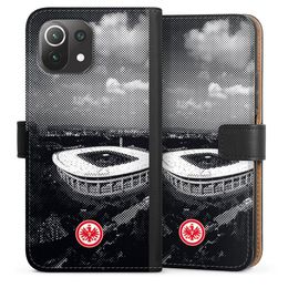 DeinDesign Xiaomi Mi 11 Lite 5G Handy Klapph&uuml;lle Handyh&uuml;lle aus Kunst Leder schwarz Flip Case Sge Stadium Eintracht Frankfurt Sideflip mit langer Lasche