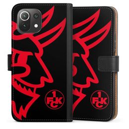 DeinDesign Xiaomi Mi 11 Lite 5G Handy Klapph&uuml;lle Handyh&uuml;lle aus Kunst Leder schwarz Flip Case 1. Fc Kaiserslautern Logo Official Licensed Product Sideflip mit 