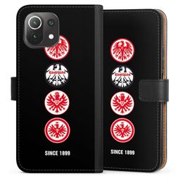 DeinDesign Xiaomi Mi 11 Lite 5G Handy Klapph&uuml;lle Handyh&uuml;lle aus Kunst Leder schwarz Flip Case Sge Soccer Eintracht Frankfurt Sideflip mit langer Lasche