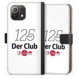 DeinDesign Xiaomi Mi 11 Lite 5G Handy Klapph&uuml;lle Handyh&uuml;lle aus Kunst Leder schwarz Flip Case 1. Fcn 1. Fc N&uuml;rnberg 125 Jahre Sideflip mit langer Lasche