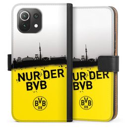 DeinDesign Xiaomi Mi 11 Lite 5G Handy Klapph&uuml;lle Handyh&uuml;lle aus Kunst Leder schwarz Flip Case Borussia Dortmund Statement Bvb Sideflip mit langer Lasche