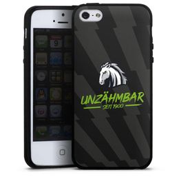 DeinDesign iPhone SE (2016-2019) Handy Silikon H&uuml;lle Case schwarz Handyh&uuml;lle Official Licensed Product Borussia M&ouml;nchengladbach Horse