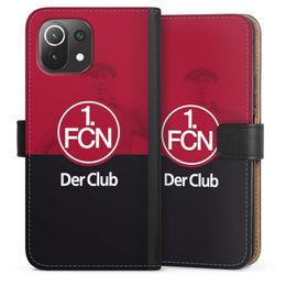 DeinDesign Xiaomi Mi 11 Lite 5G Handy Klapph&uuml;lle Handyh&uuml;lle aus Kunst Leder schwarz Flip Case Official Licensed Product Der Club 1. Fc N&uuml;rnberg Sideflip mit 