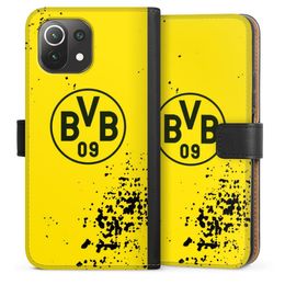 DeinDesign Xiaomi Mi 11 Lite 5G Handy Klapph&uuml;lle Handyh&uuml;lle aus Kunst Leder schwarz Flip Case Borussia Dortmund Borusse Official Licensed Product Sideflip mit 