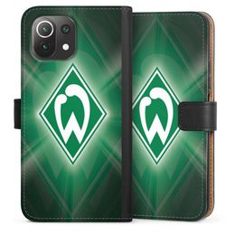 DeinDesign Xiaomi Mi 11 Lite 5G Handy Klapph&uuml;lle Handyh&uuml;lle aus Kunst Leder schwarz Flip Case Coat Of Arms Official Licensed Product Sv Werder Bremen Sideflip 