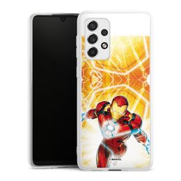 DeinDesign Galaxy A33 5G Handy Silikon H&uuml;lle Case transparent Handyh&uuml;lle Fire Iron Man Marvel Silikon Case