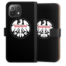 DeinDesign Xiaomi Mi 11 Lite 5G Handy Klapph&uuml;lle Handyh&uuml;lle aus Kunst Leder schwarz Flip Case Sge Eintracht Frankfurt Official Licensed Product Sideflip mit 