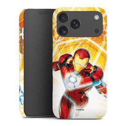 DeinDesign iPhone 17 Pro Max Handy Premium Case Smartphone Handyh&uuml;lle Schutzh&uuml;lle matt Marvel Iron Man Fire Premium Case