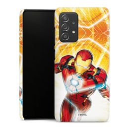 DeinDesign Galaxy A52s 5G Handy Premium Case Smartphone Handyh&uuml;lle Schutzh&uuml;lle gl&auml;nzend Marvel Fire Iron Man Premium Case