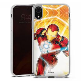 DeinDesign iPhone Xr Handy Silikon H&uuml;lle Case transparent Handyh&uuml;lle Marvel Iron Man Fire Silikon Case