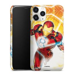 DeinDesign iPhone 11 Pro Handy Premium Case Smartphone Handyh&uuml;lle Schutzh&uuml;lle gl&auml;nzend Fire Iron Man Marvel Premium Case