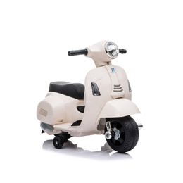 Moni Kinder Elektromotorrad Vespa GTS Super Sport, Roller, Frontleuchten, Hupe wei&szlig;