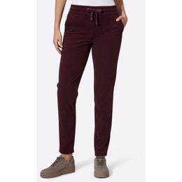 Webhose Heine, Damen, Gr. 40, Normalgr&ouml;&szlig;en, burgund, 100% Polyester, unifarben, Hosen