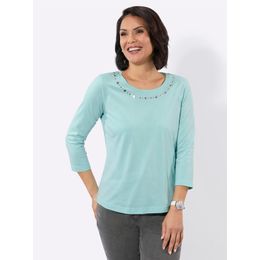 3/4-Arm-Shirt Casual Looks "Rundhals-Shirt", Damen, Gr. 54, mint, 50% Baumwolle, 50% Modal, unifarben, Rundhals, Shirts 3/4-Arm-Shirt