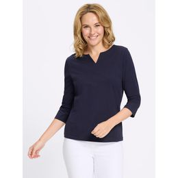 3/4-Arm-Shirt Classic Basics "3/4-Arm-Shirt", Damen, Gr. 38, marine, 100% Baumwolle, unifarben, Rundhals, Shirts 3/4-Arm-Shirt