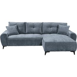 Ecksofa ED EXCITING DESIGN, blau, B:284cm H:48cm T:191cm, 100% Polyester, Sofas, Ecksofa