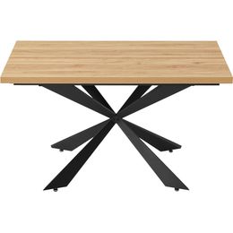 Esstisch OTTO HOME "Cusey", beige (naturfarben, schwarz, natur), B:120cm H:75cm T:70cm, Tische, Esstisch, Melaminbeschichtung mit naturgetreuer Holzmaserung, verschiedene Ma&szlig;e