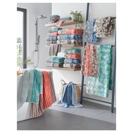 Caw&ouml; Handtuch CAW&Ouml; Gr. 1, taubenblau, gemustert, B:50cm L:100cm, 100% Baumwolle, Handt&uuml;cher