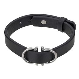 Armband PHILIPP BLANC "PBA40BS", schwarz, silber, Armb&auml;nder, Herren, 23,5cm, Edelstahl Leder, Edelstahl, Leder, Armband