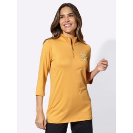 3/4-Arm-Shirt "Freizeitshirt", Damen, Gr. 38, ocker, 95% Polyester, 5% Elasthan, unifarben, Shirts 3/4-Arm-Shirt