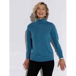 Rollkragenpullover Classic Basics "Rollkragen-Pullover", Damen, Gr. 56, topas, 100% Polyacryl, gemustert, unifarben, Pullover Rollkragenpullover