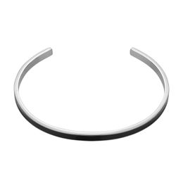 Armband MARC LAUDER "MBA06BS", schwarz, Armb&auml;nder, Herren, inner diameter 6cm, Edelstahl Leder, Edelstahl, Leder, Armband