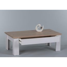 Couchtisch Stolkom "Romance", braun (san remo hell, sibiu l&auml;rche, sibiu l&auml;rche, san remo hell), H:40cm, Tische, Couchtisch Eckige Couchtische Holz-Couchtische, Landhaustil, Tisch mit Absetzungen