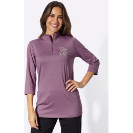 3/4-Arm-Shirt "Freizeitshirt", Damen, Gr. 38, violett, 95% Polyester, 5% Elasthan, unifarben, Shirts 3/4-Arm-Shirt