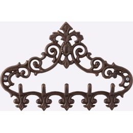 Hakenleiste HEINE HOME, braun, B:33cm H:22,5cm T:4cm, Metall, Hakenleisten