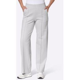 Jerseyhose Classic Basics, Damen, Gr. 38, Normalgr&ouml;&szlig;en, hellgrau, 100% Baumwolle, Hosen Jerseyhose