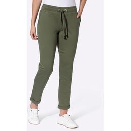 Sweathose Classic Basics, Damen, Gr. 19, Kurzgr&ouml;&szlig;en, gr&uuml;n (khaki), 100% Baumwolle, unifarben, Hosen Sweathose
