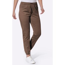 Schlupfhose, Damen, Gr. 46, Normalgr&ouml;&szlig;en, schoko, 98% Baumwolle, 2% Elasthan, unifarben, Hosen Schlupfhose