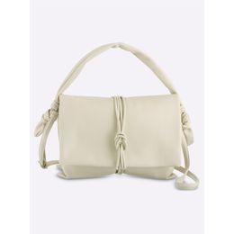 Handtasche Heine, Damen, Gr. B/H/T: 39cm x 25cm, beige, Metall, Viskosemischung, unifarben, Taschen Handtasche