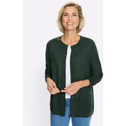 Strickjacke Classic Basics, Damen, Gr. 44, gr&uuml;n (moos), 100% Polyacryl, unifarben, Strickjacken Strickjacke