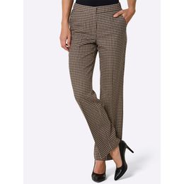 Wirkhose CREATION L PREMIUM, Damen, Gr. 25, Kurzgr&ouml;&szlig;en, schwarz, camel, gemustert, 100% Wolle, gemustert, Hosen