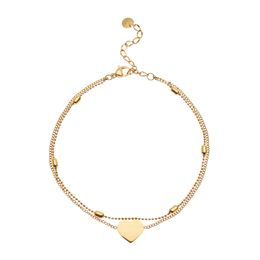 Fu&szlig;kette Lascana "Mit Herzanh&auml;nger", Damen, Gr. Edelstahl, vergoldet, gl&auml;nzend, Fu&szlig;ketten, NEU Aus vergoldetem Edelstahl