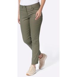 5-Pocket-Hose Heine, Damen, Gr. 40, Normalgr&ouml;&szlig;en, khaki, 67% Baumwolle, 30% Lyocell, 3% Elasthan, unifarben, Hosen 5-Pocket-Hose