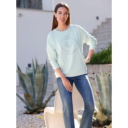 Sweatshirt Heine, Damen, Gr. 48, zartmint, 82% Baumwolle, 18% Polyester, unifarben, Rundhals, Sweatshirts Sweatshirt