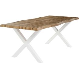 Jockenh&ouml;fer Esstisch JOCKENH&Ouml;FER GRUPPE "Wilson", wei&szlig; (wei&szlig;, wildeiche hell), B:200cm H:76cm T:100cm, Tische, Esstisch, in Baumkantenoptik, 200x100 cm, Gestell weiss
