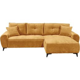 Ecksofa ED EXCITING DESIGN, gelb, B:284cm H:48cm T:191cm, 100% Polyester, Sofas, Ecksofa