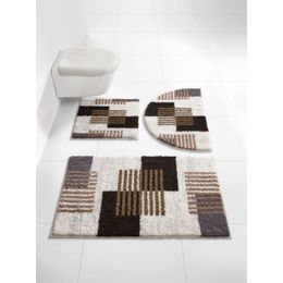 Badematte Grund Gr. 1, braun (beige, ecru, gemustert), rechteckig (45cm x 50cm ), 1 Stk., Badematten, Badematte