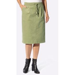 Cordrock Inspirationen, Damen, Gr. 22, schilf, 98% Baumwolle, 2% Elasthan, unifarben, knielang, R&ouml;cke