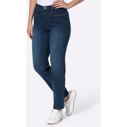 Bequeme Jeans Classic Basics, Damen, Gr. 54, Normalgr&ouml;&szlig;en, blau, stone, washed, 81% Baumwolle, 17% Polyester, 2% Elasthan, unifarben, lang, Jeans