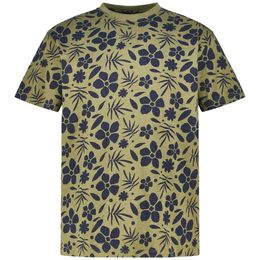 Herren Gro&szlig;e Gr&ouml;&szlig;en | North T-Shirt mit Allover-Muster Farbe oliv Gr&ouml;&szlig;e: 5XL
